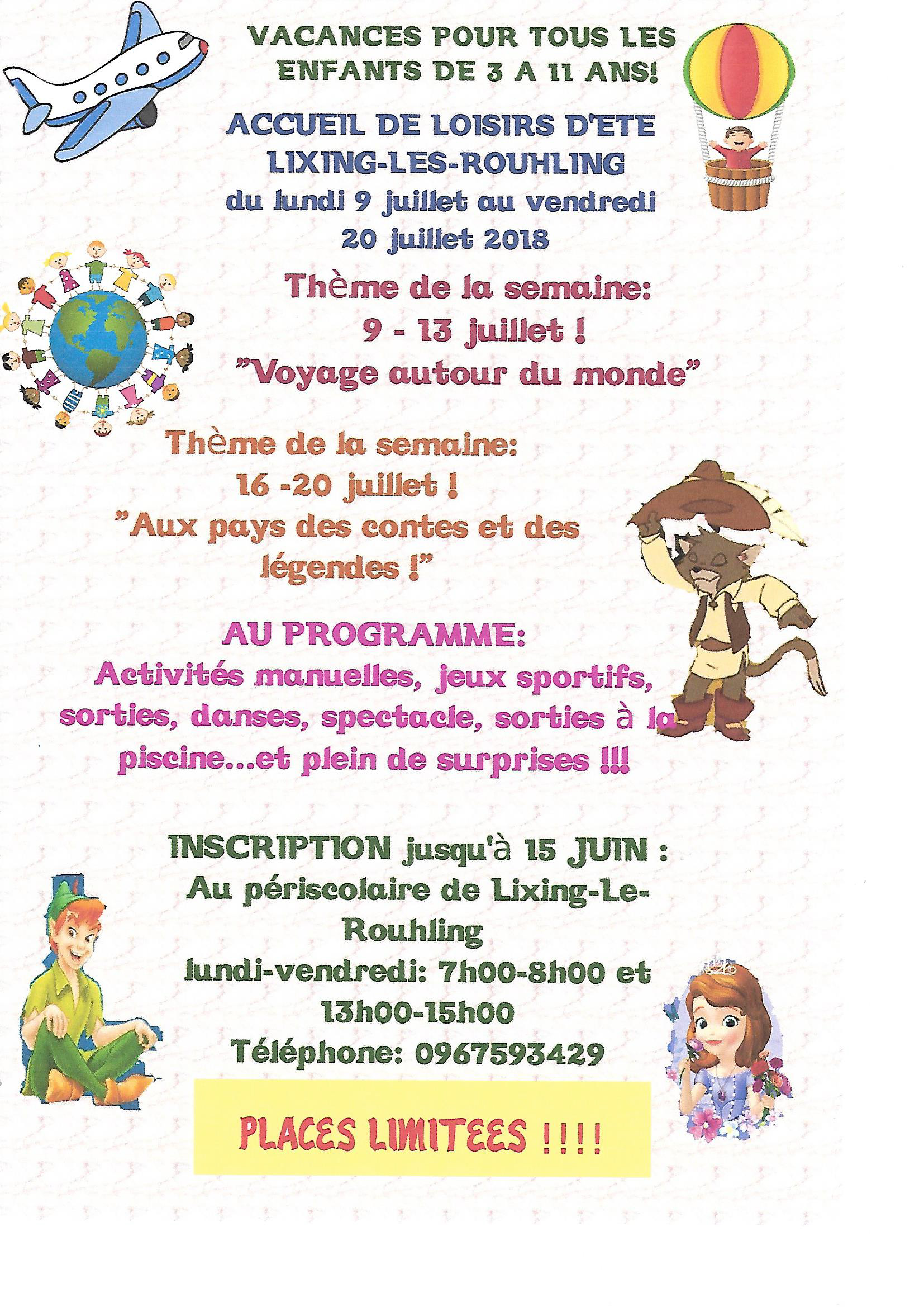 Accueil de Loisirs – été 2018 – Lixing-les-Rouhling Accueil de Loisirs – été 2018 – Lixing-les-Rouhling